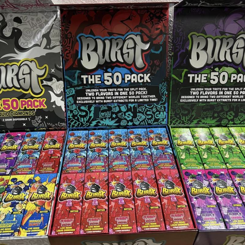 Burst 2G Disposable | 50 pack variety box - usadisposablesshop.com